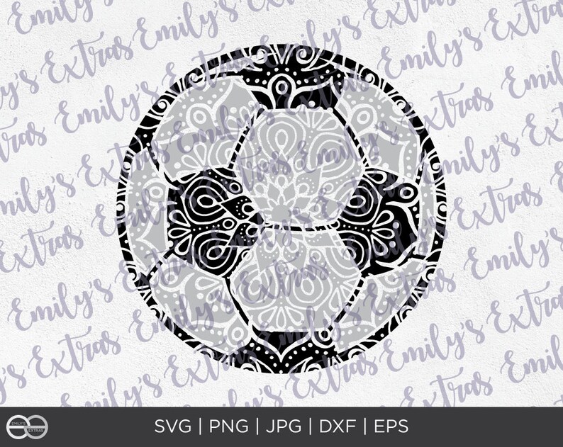 Soccer Mandala File, Soccer Zentangle, Soccer SVG, Silhouette Cut Files ...