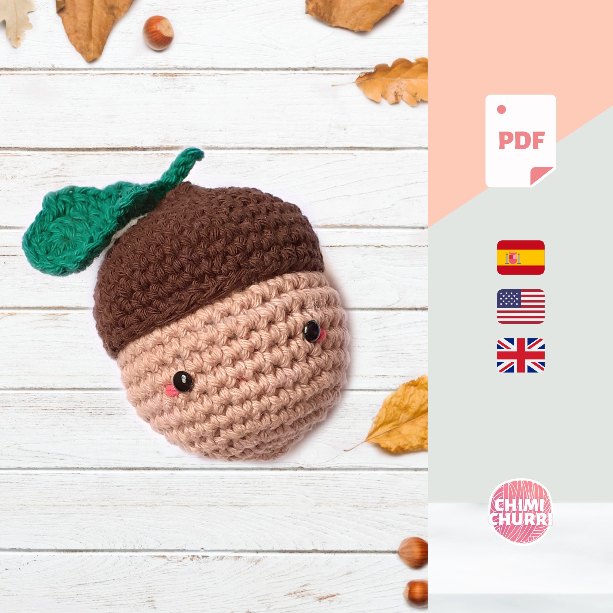 Bellota Bebé Patrón Amigurumi PDF ESP e ING - Etsy España