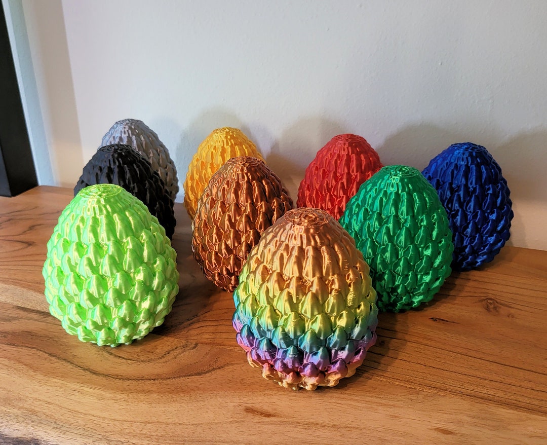 Dragon Eggs 3D Printed Silk Filament Shiny Decor, Fantasy Dragon Egg ...