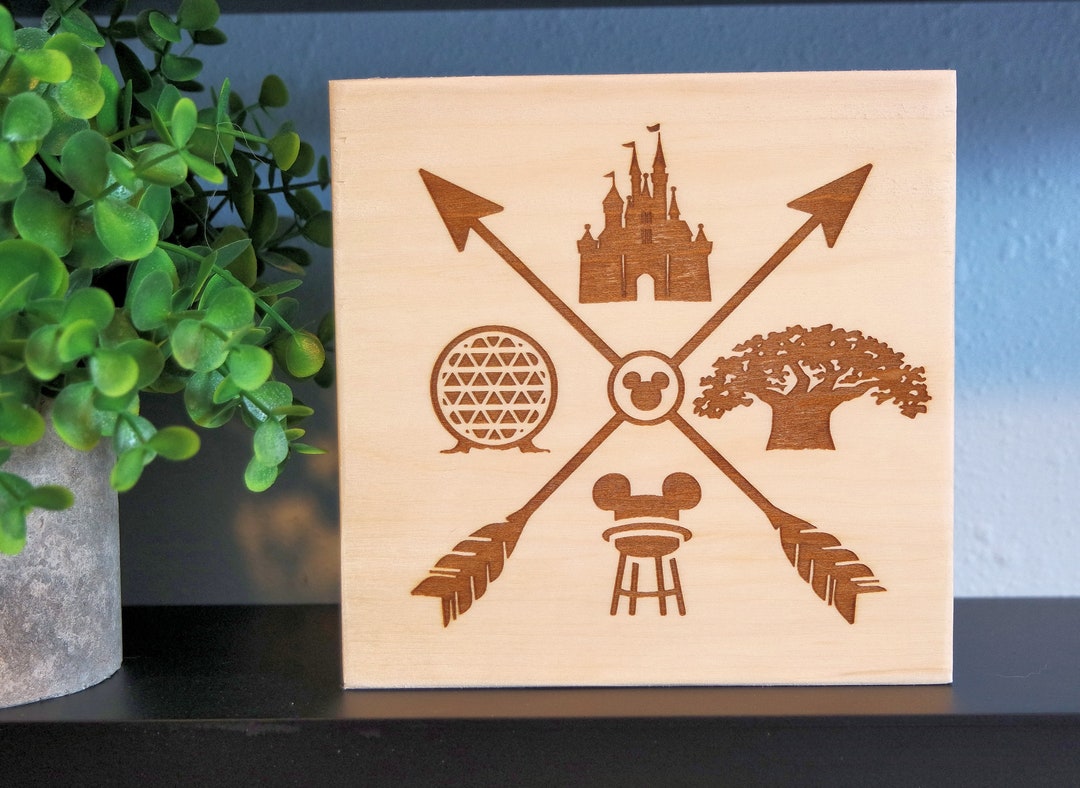 Disney Arrows - Laser Engraved Wood Shelf Sign Available in 2 Sizes - Etsy