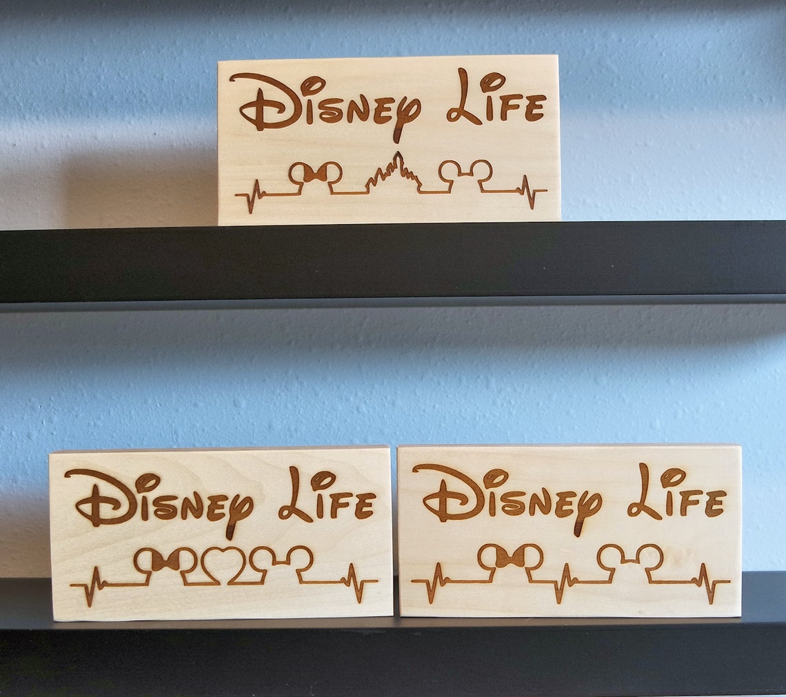Disney Life Laser Engraved Wood Shelf Sign - Etsy UK