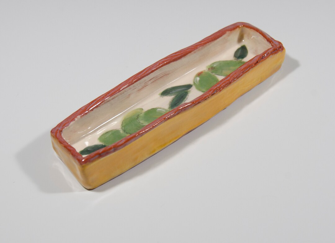 Olive Dish, Condiment Tray, Handmade Pottery, Hand Painted - Etsy
