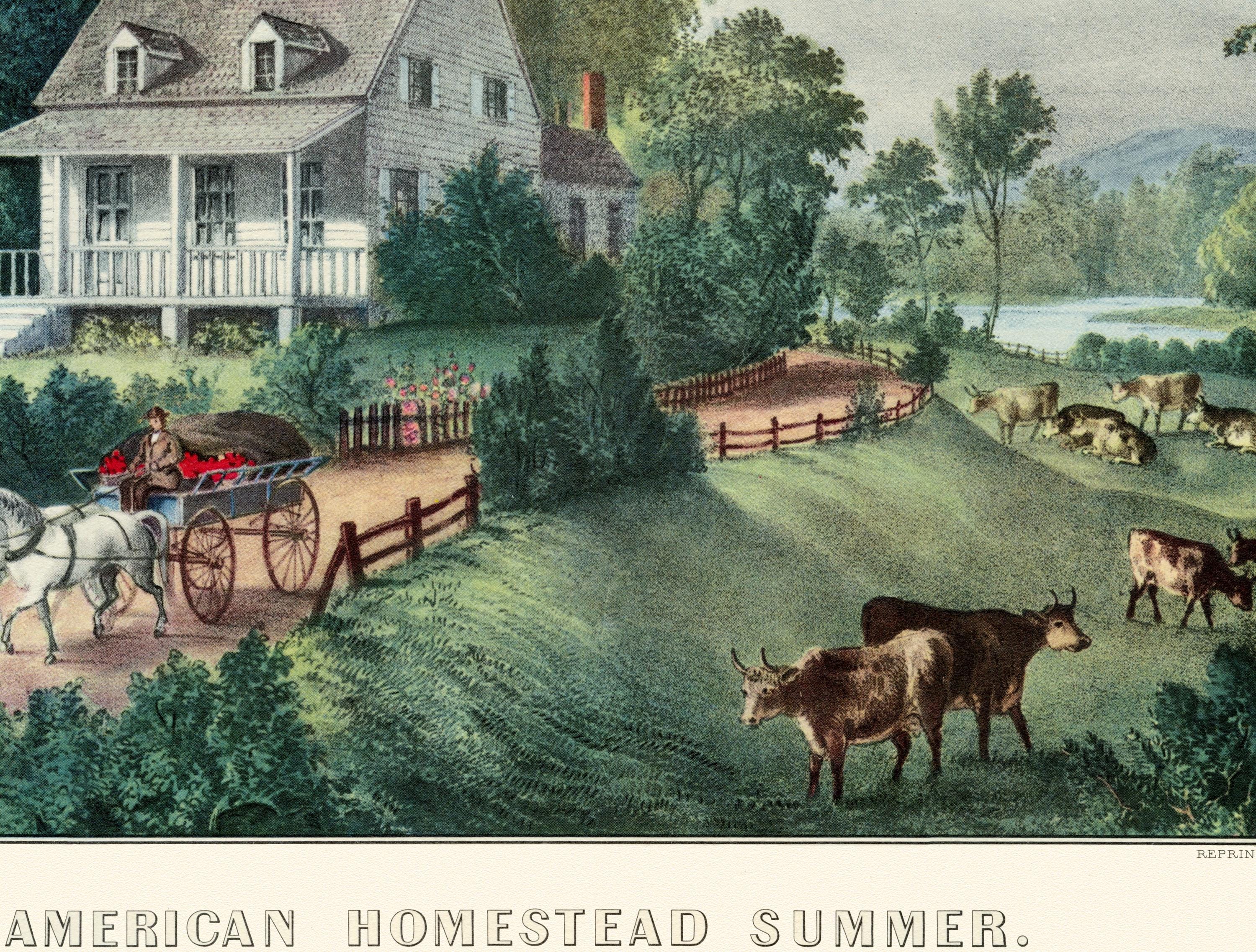 Currier & Ives Four Seasons Homestead Prints - Vintage Americana Wall ...