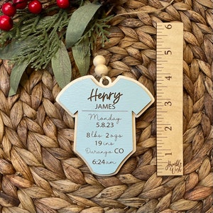 Baby's First Christmas Ornament Baby Shower Gift Stats Name Tag ...