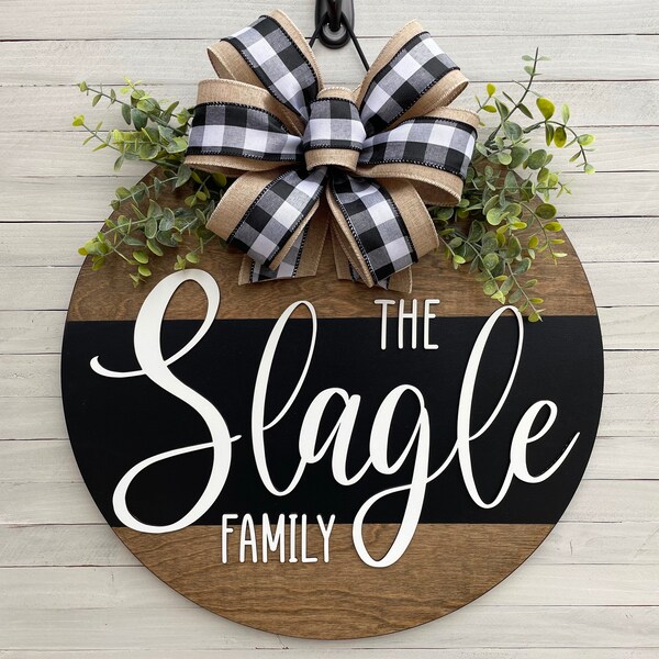 Round Family Name Sign - Etsy