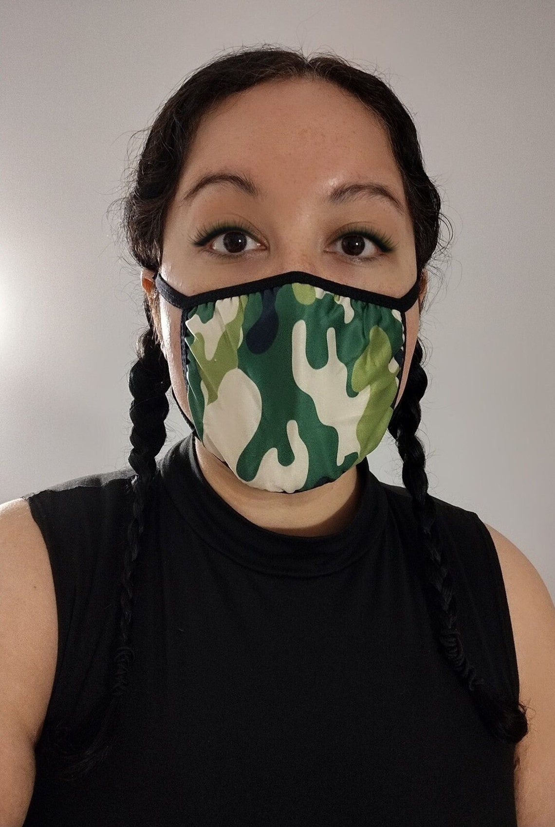 Green Camouflage Face Mask Unisex Adult Teen Washable Lightweight ...