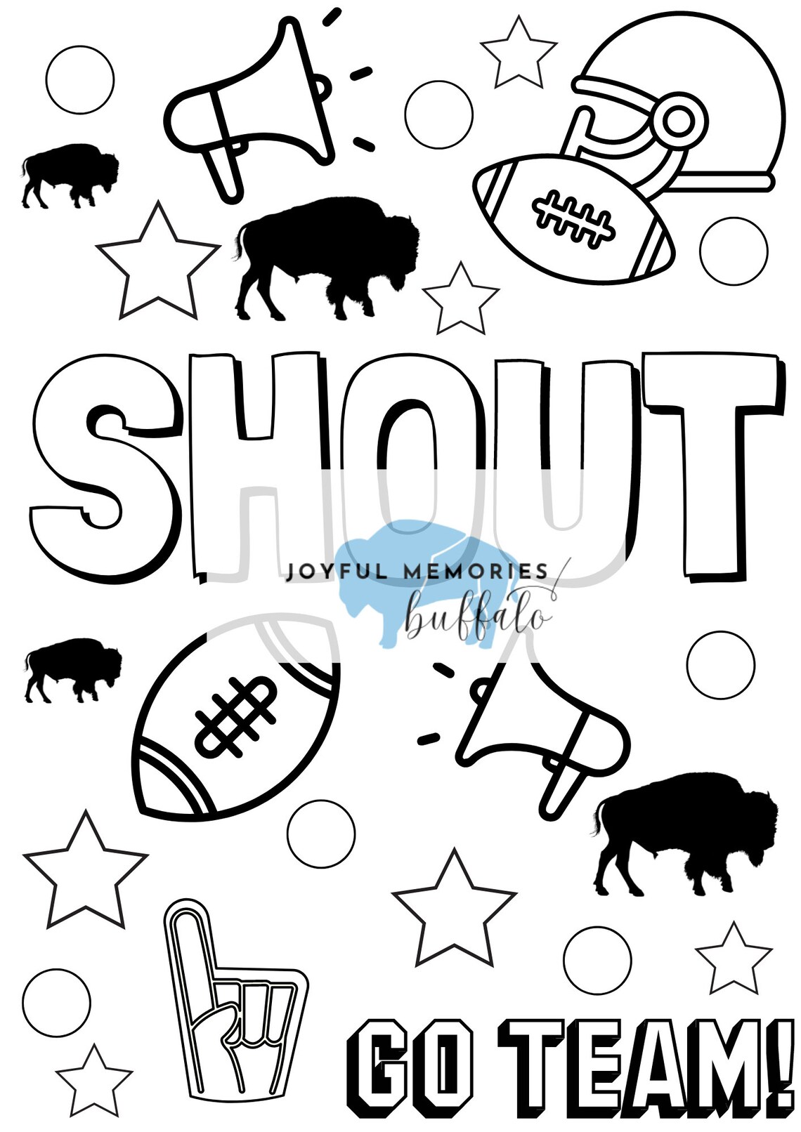 Buffalo Coloring Pages - Etsy