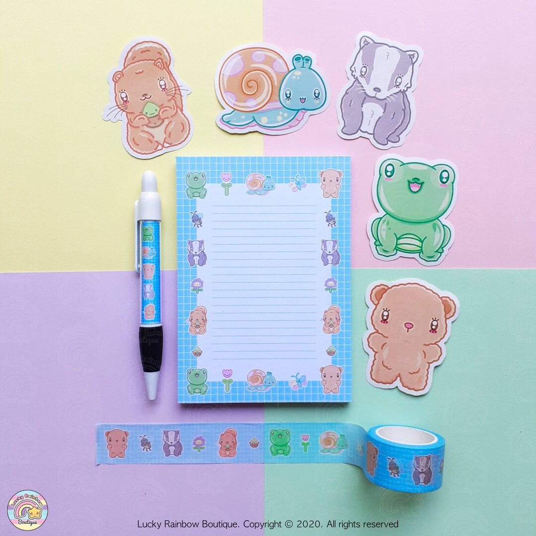 Cute Animal Notepad Set, Kawaii Stationery Sets for Letter Writing, A6 ...