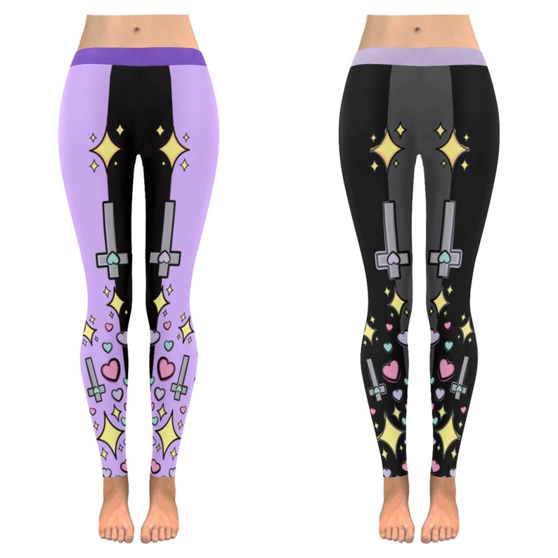 Kawaii Pastel Goth Creepy Cute Yoga Pants Workout Leggings | Etsy