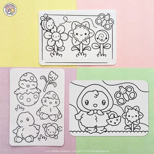 Kawaii Animals Coloring Pages, Cute Animal Colouring Sheets Set ...