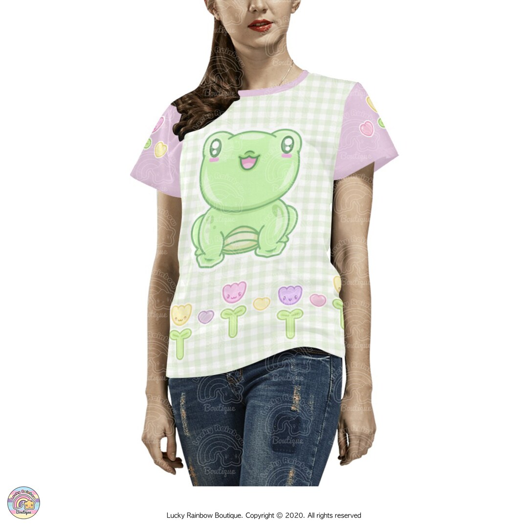 Kawaii Flower Frog Shirt, Cute Froggy T-shirt, Cottagecore Clothes ...