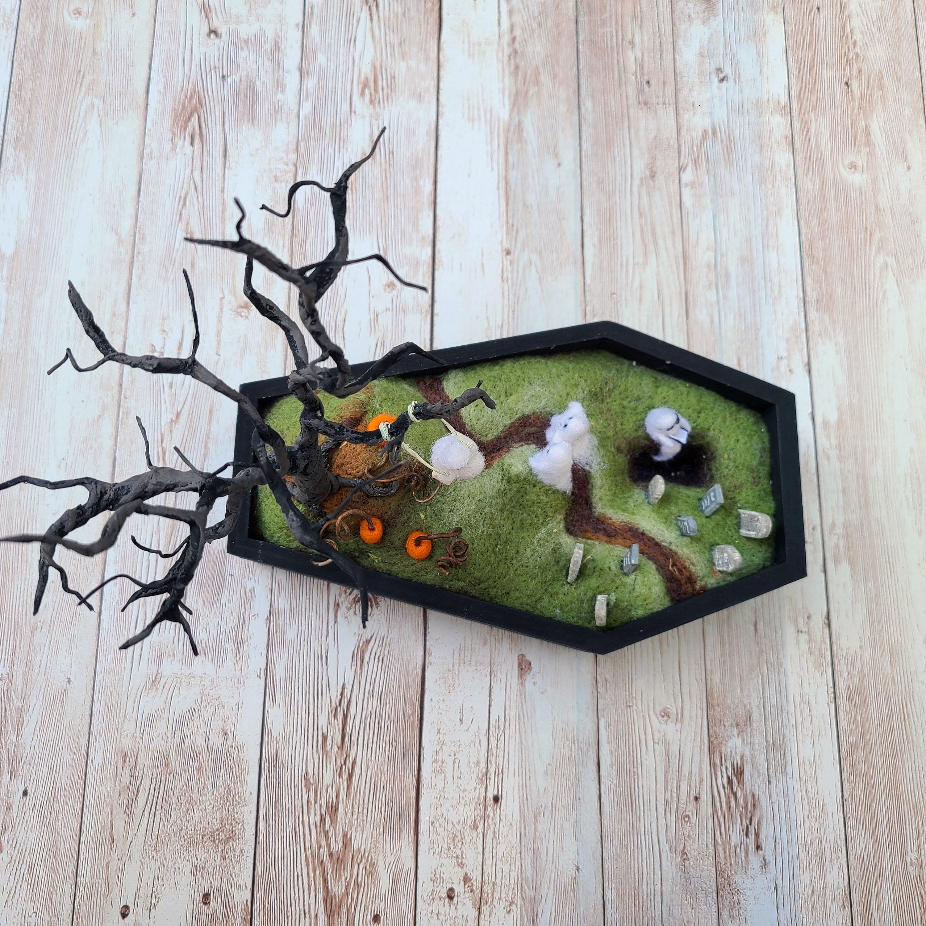 Felted Ghosts in a Graveyard - Etsy
