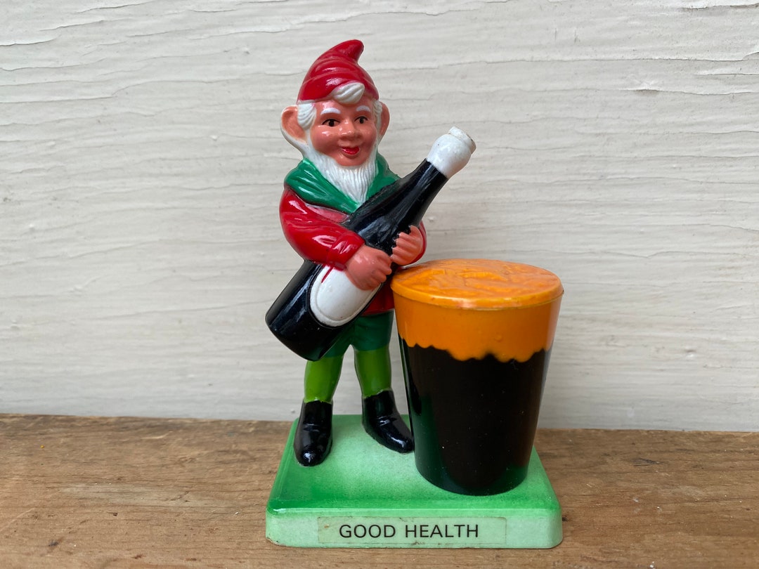 Vintage Bar Elf With Beer Bottle, Pint of Guinness, Hard Plastic, Bar ...