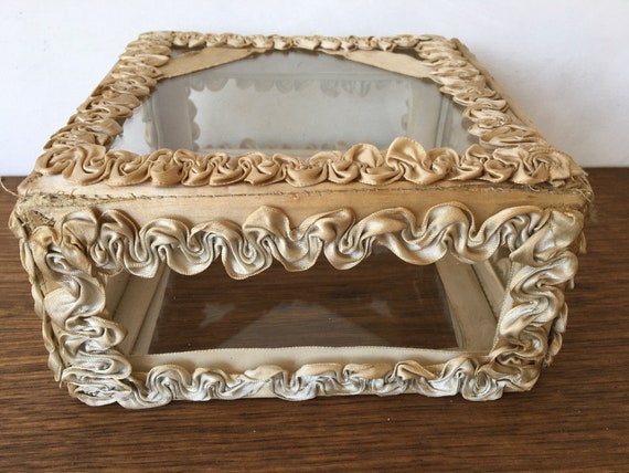 Antique Showcase Glass Box, Victorian Shabby Glass Bo… - Gem