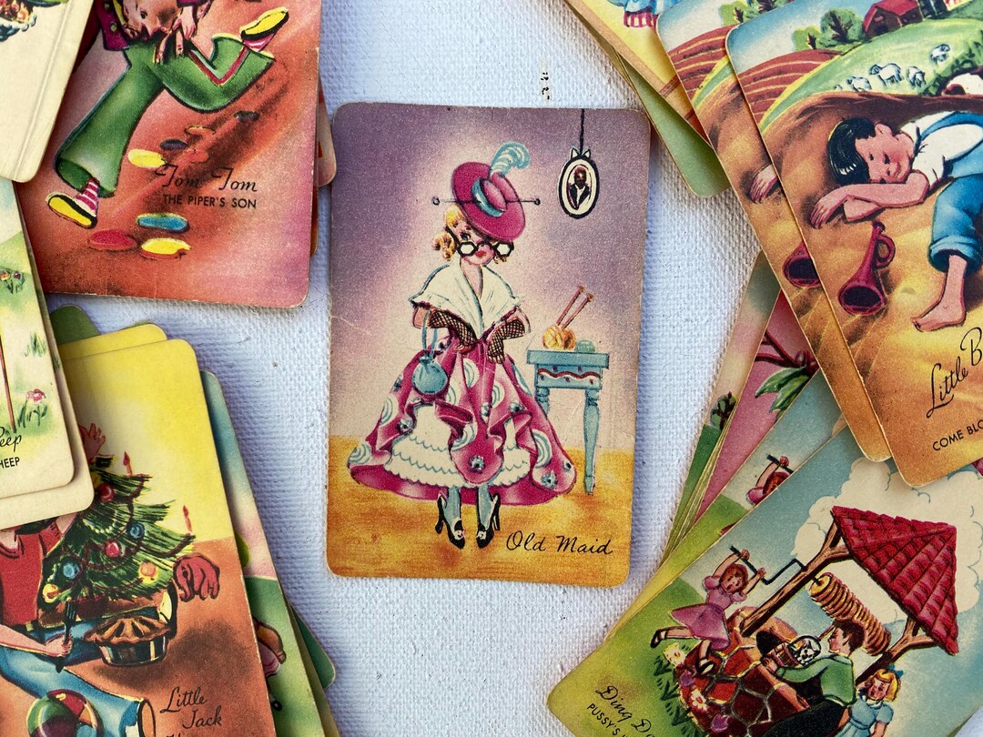 Vintage Old Maid Deck by Russell, Mother Goose Rhymes, Old Maid is ...