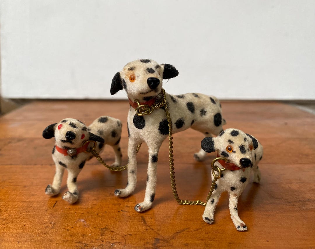 Vintage Wagner Dalmatian Mom With Pups, Flocked Dogs, Max Carl Toy ...