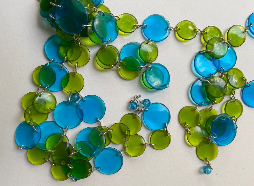 Vintage 70's Door Bead/colored Discs, Partial 13' Strand, Door Window ...