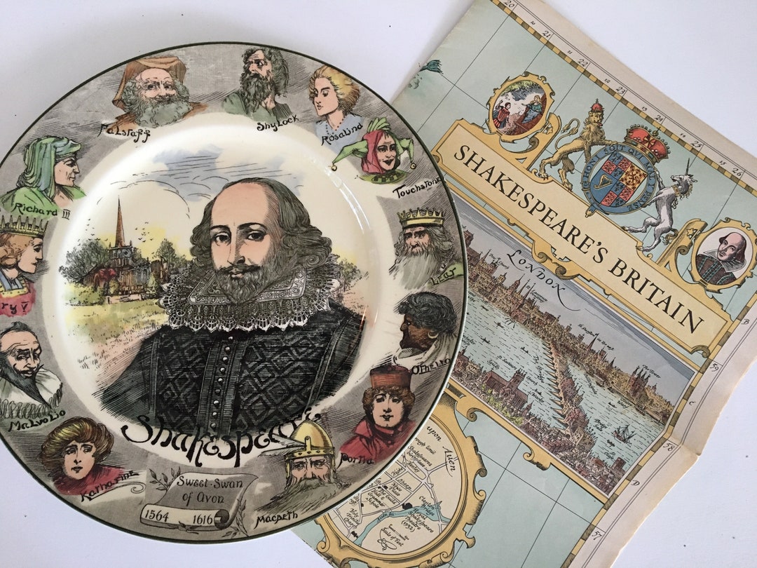 Royal Doulton Shakespeare Plate D6303, Bonus Shakespeare Map, the Baird ...