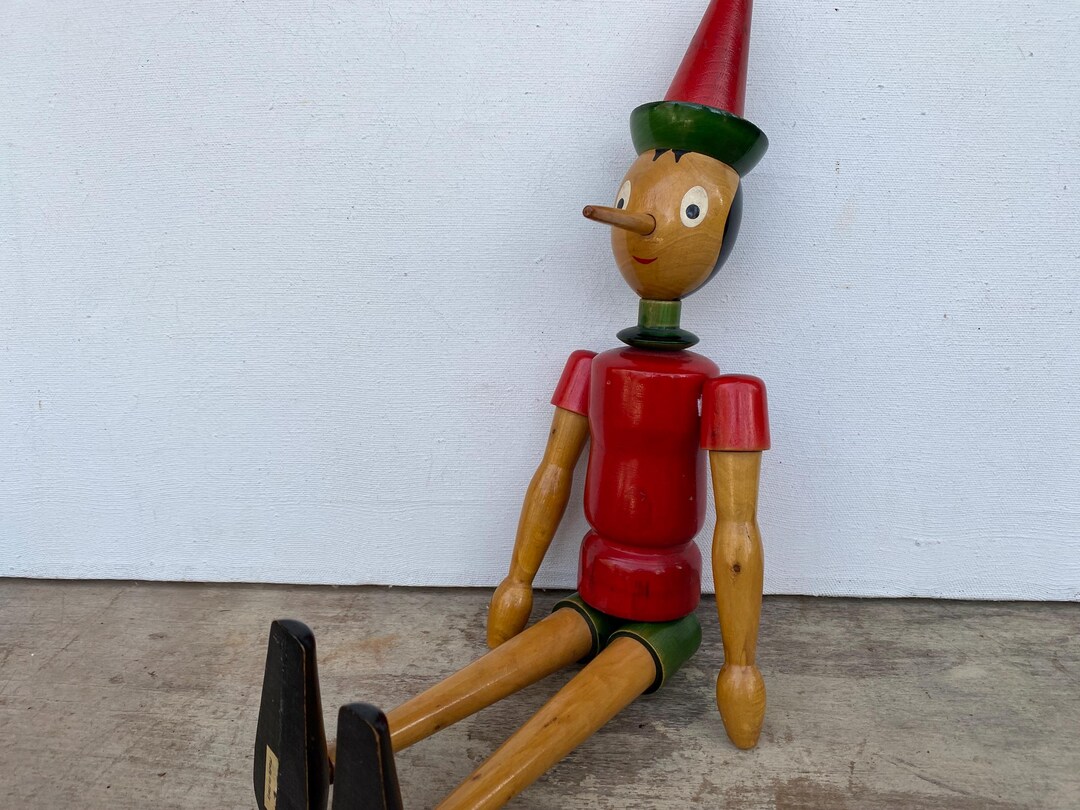 Vintage 17 Wood Pinocchio Made in Italy, Wooden Jointed Doll, Walt ...