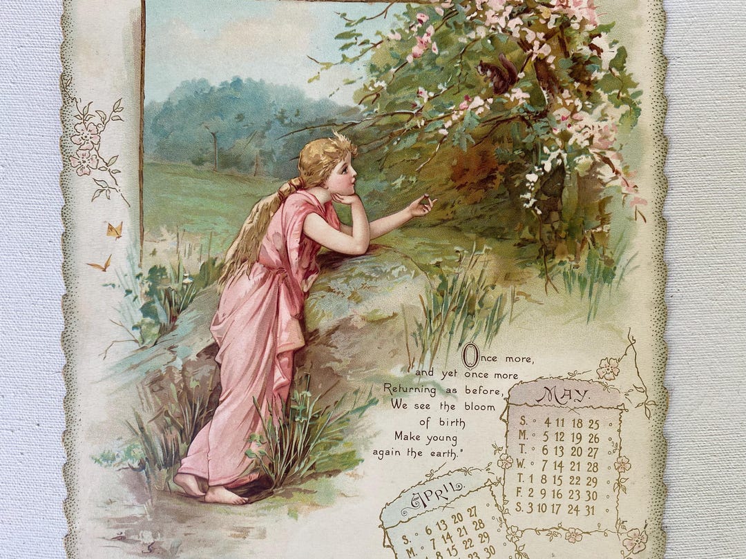 Antique 1902 Calendar Page, Oeters Bread Company April May Birthday ...