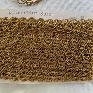 Vintage Gold Trim, Made in Japan, Sewing Trim, Metallic Gold Tone ...