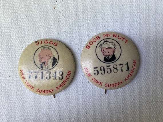 1930's Cartoon Pin Back Set Of 6, Little Annie Rooney… - Gem
