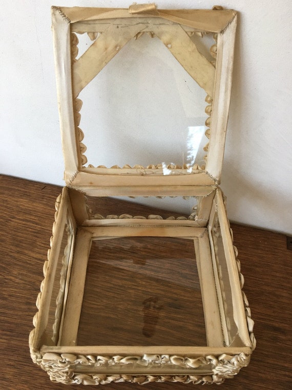 Antique Showcase Glass Box, Victorian Shabby Glass Bo… - Gem
