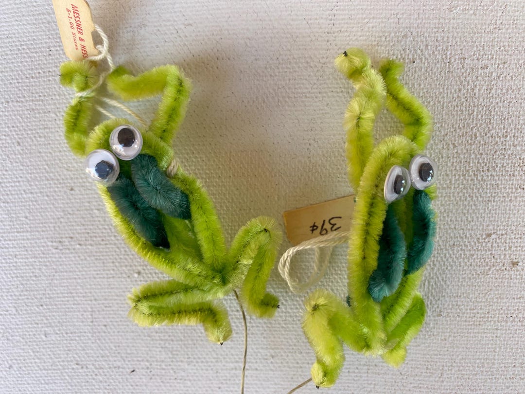 Vintage Set Chenille Stem Frogs With Google Eyes, Made in Japan, Set of ...