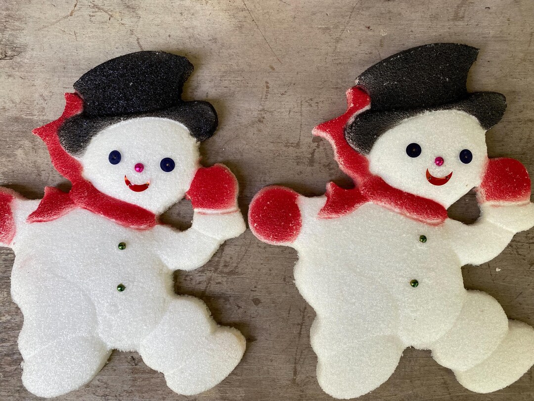 Vintage Styrofoam Snowman Wall Hangings, Christmas Decor, Winter Time ...