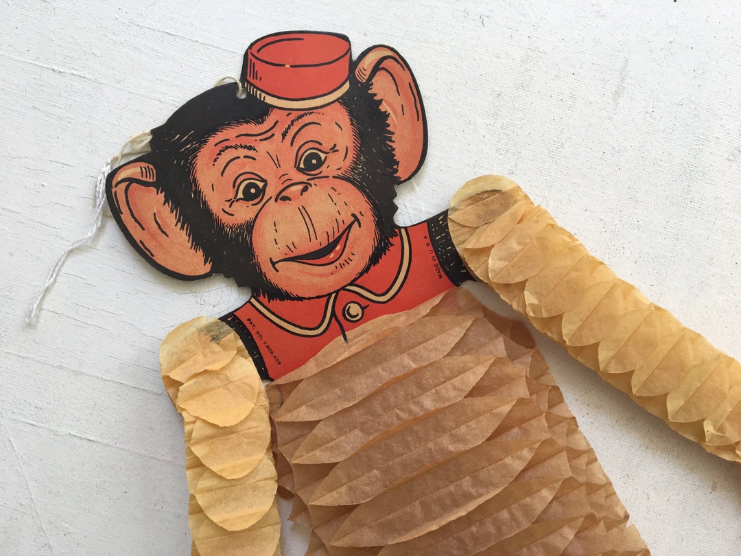 Vintage Honeycomb Monkey Bellhop Die Cut Beistle Dancing - Etsy