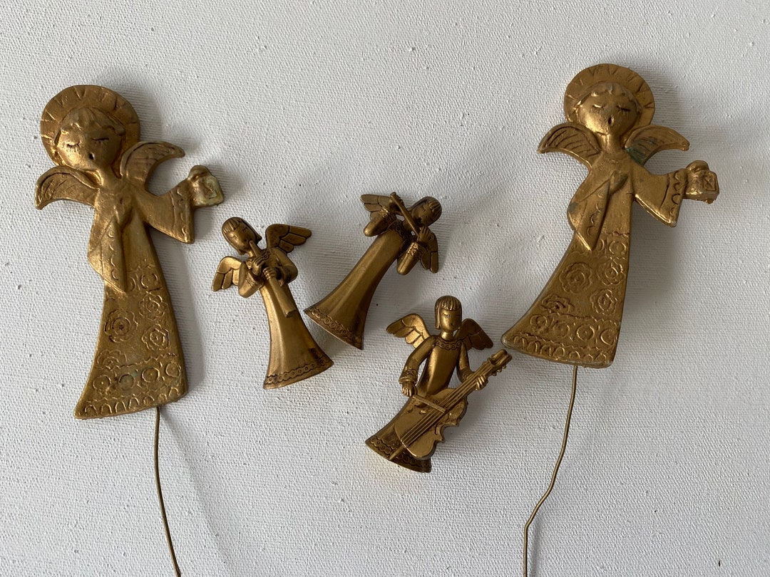 Mid Century Modern Angel Figures and Picks, Lots of Gold Angels ...