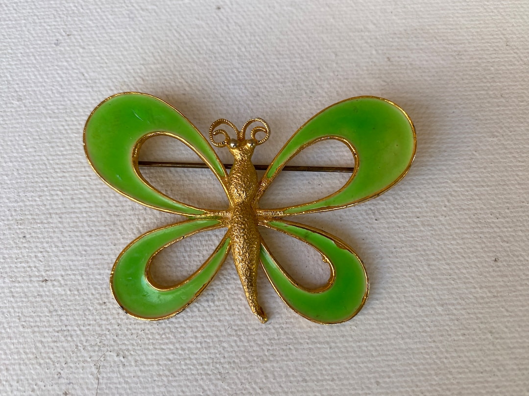 Mid Century Modern Dragonfly Pin Brooch, Mod Green Dragonfly, Stylized ...