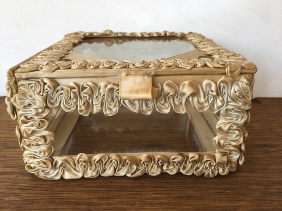 Antique Showcase Glass Box, Victorian Shabby Glass Bo… - Gem