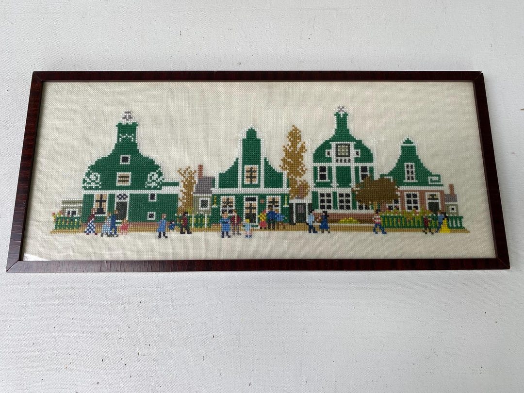 Vintage Dutch Row Houses the Netherlands, Counted Cross Stitch Complete ...