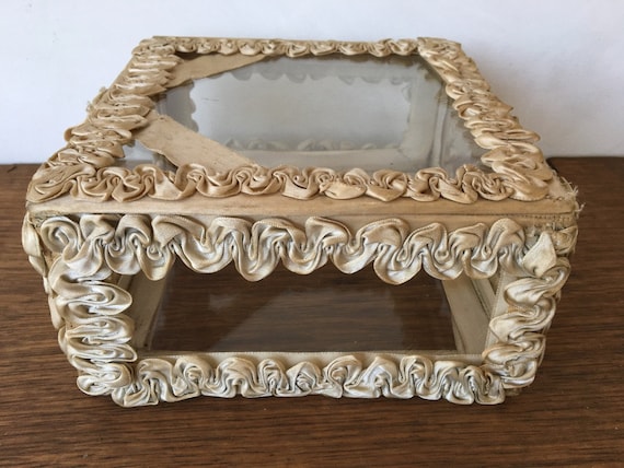 Antique Showcase Glass Box, Victorian Shabby Glass Bo… - Gem
