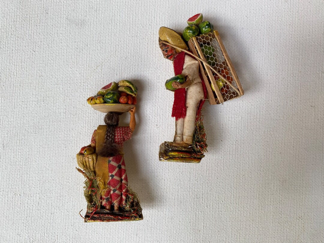 Hand Made Fruit Gathering Man and Woman, Hispanic Brooch, Pins, Woman ...