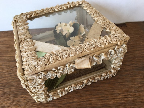 Antique Showcase Glass Box, Victorian Shabby Glass Bo… - Gem