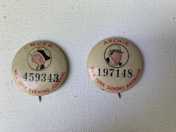 1930's Cartoon Pin Back Set Of 6, Little Annie Rooney… - Gem