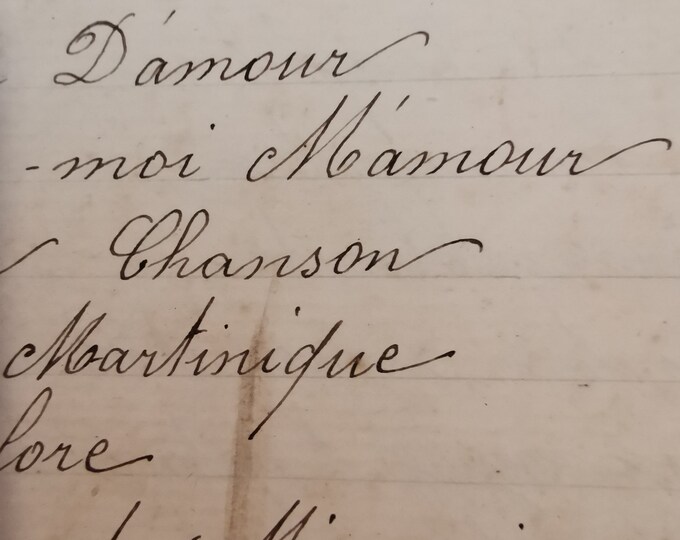 Antique Handwritten Book, French Language, Handwritten Love Songs ...