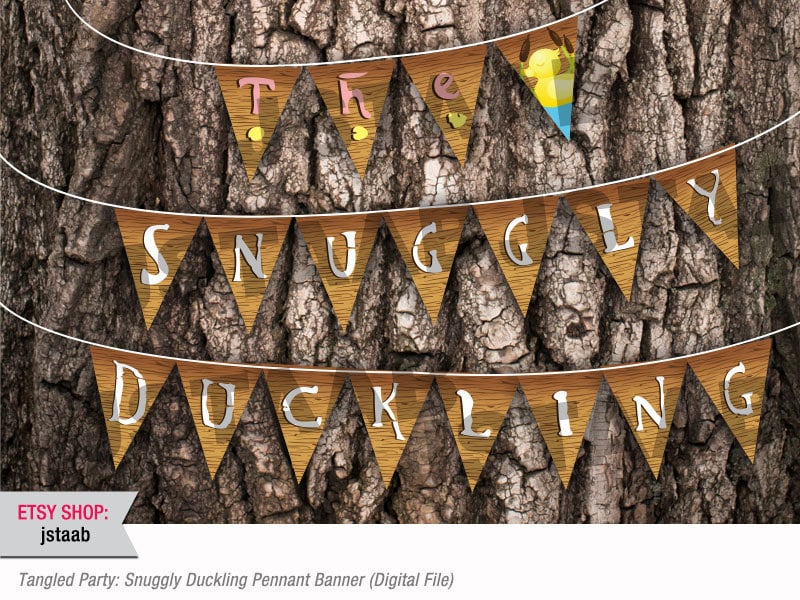 Tangled Party: Snuggly Duckling Pennant Banner (digital File) - Etsy