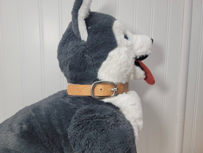 Maple Leaf Natural Tan Embossed Genuine Leather Dog Collar 5/8 - Etsy