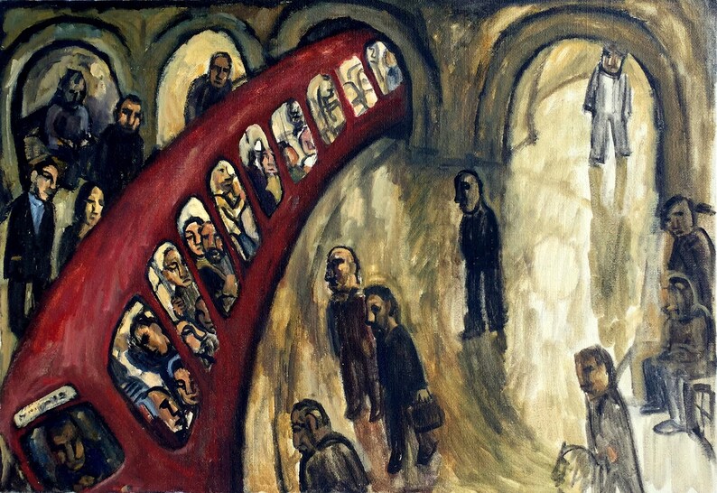 Large Oil Painting - Red Metro/paris - 28x40 Oil on Canvas, - Etsy