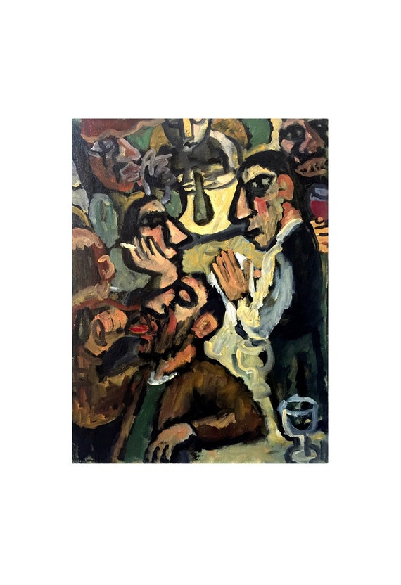 Original Oil Painting Au Bar/paris 12x16 Oil on Panel - Etsy