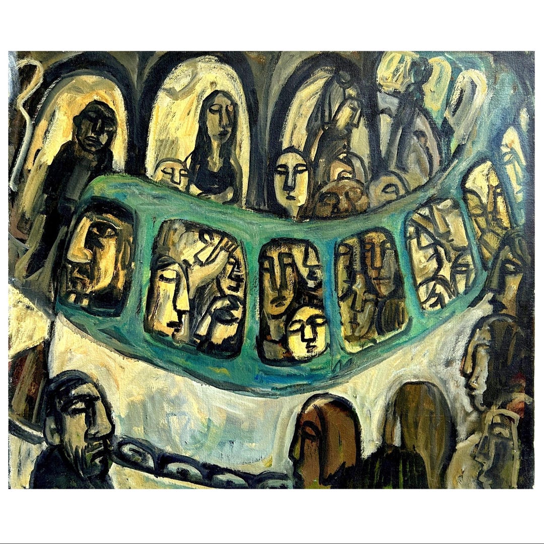 Paris Metro Oil Painting: Train De Nuit, Contemporary Fine Art, 30x36 ...
