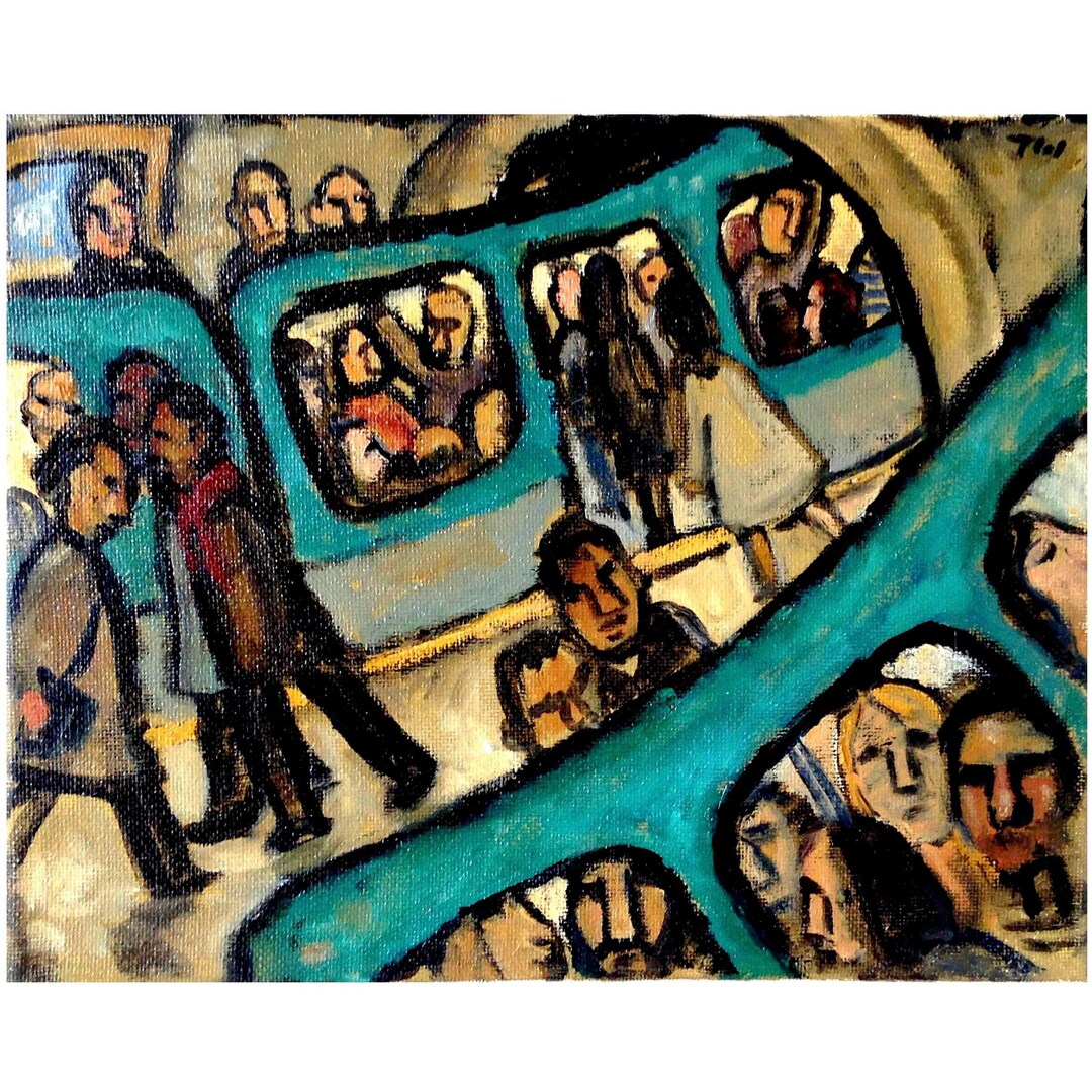 Paris Metro Painting - Here and There - 8x10 Oil on Canvas - Etsy