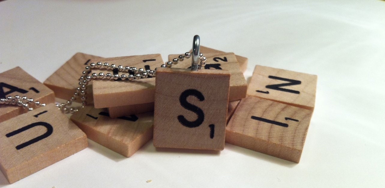 American Gothic Scrabble Tile Pendant With Silver Plated Ball Chain - Etsy