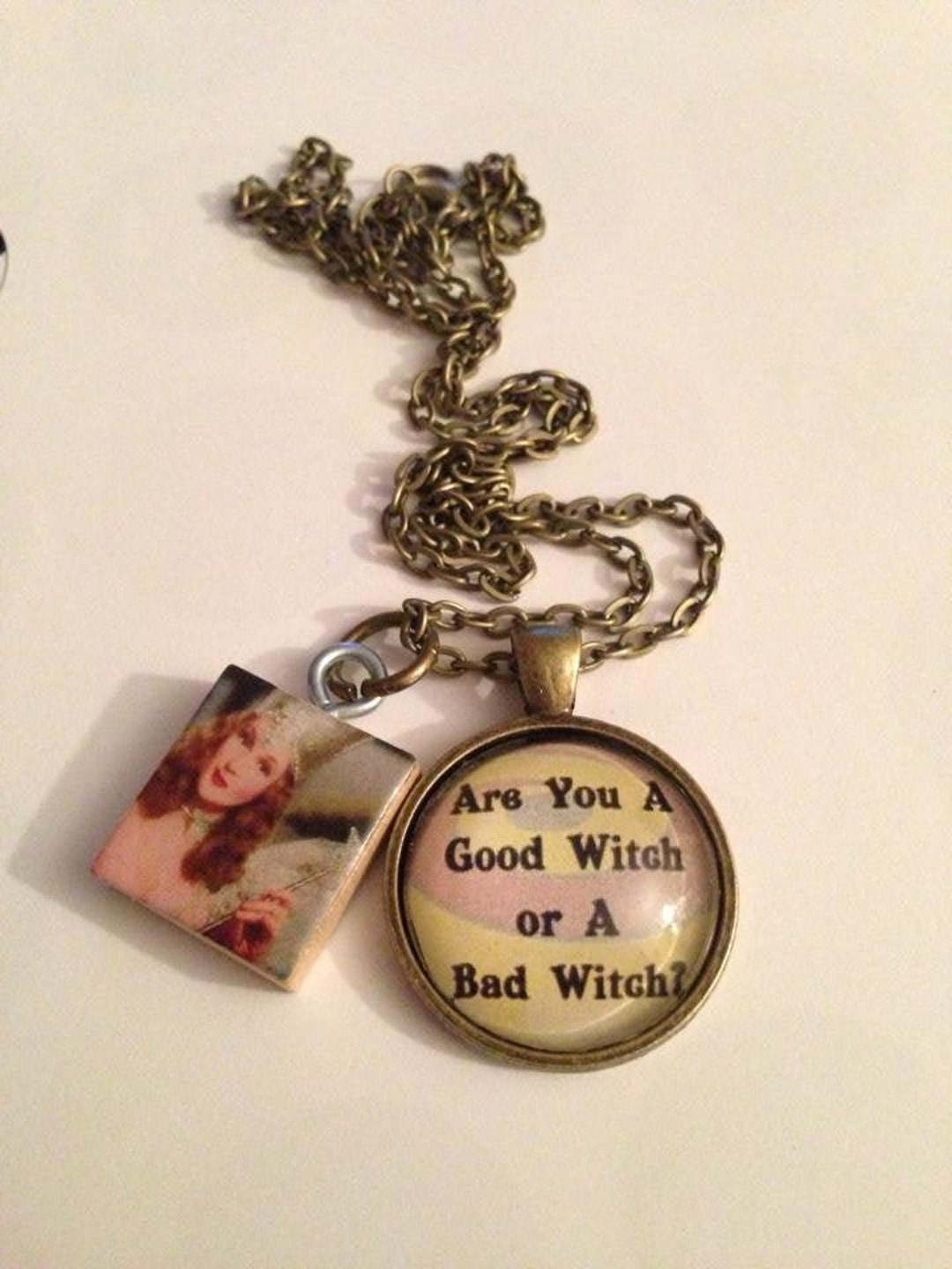 Are You A Good Witch or A Bad Witch Charm Necklace - Etsy