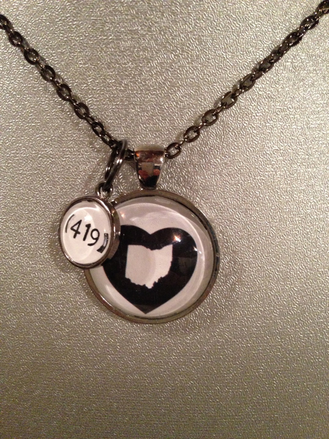 Heart Ohio Necklace With 419 Area Code Dangler Charm - Etsy Sweden