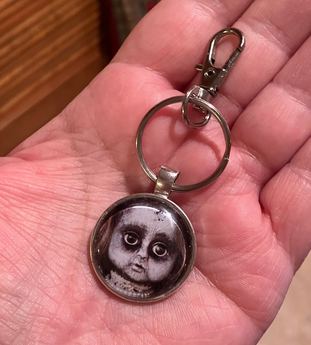 Creepy Doll Face Keychain - Etsy