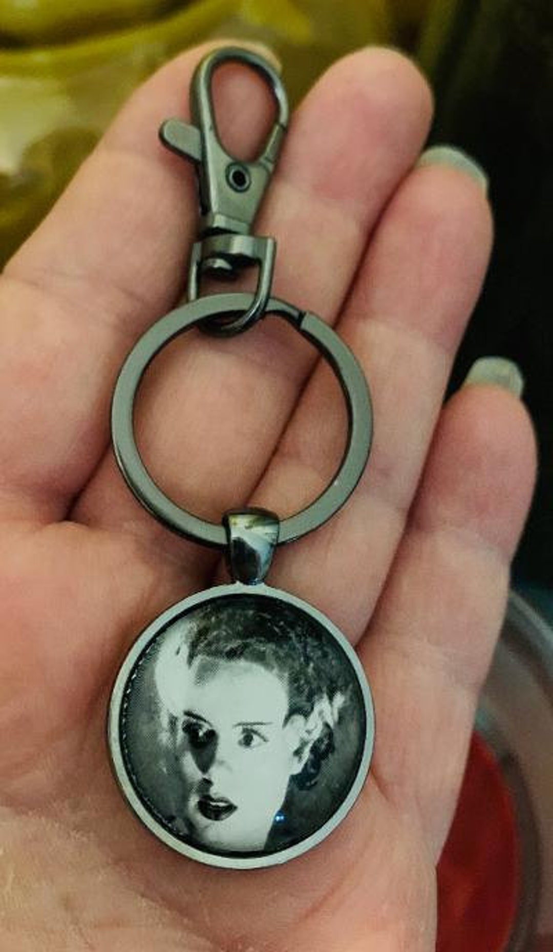 Bride of Frankenstein Keychain - Etsy
